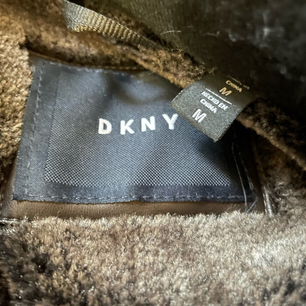 Dkny Chocolate Leather Jacket - Gem